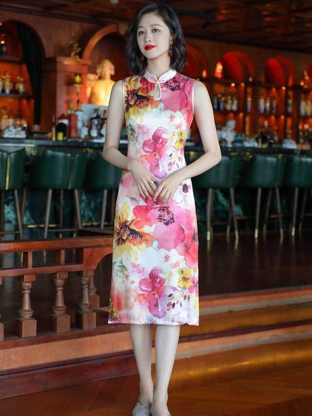 Silk Cheongsam Dress Modern 19 Mome Mulberry | East Qipao