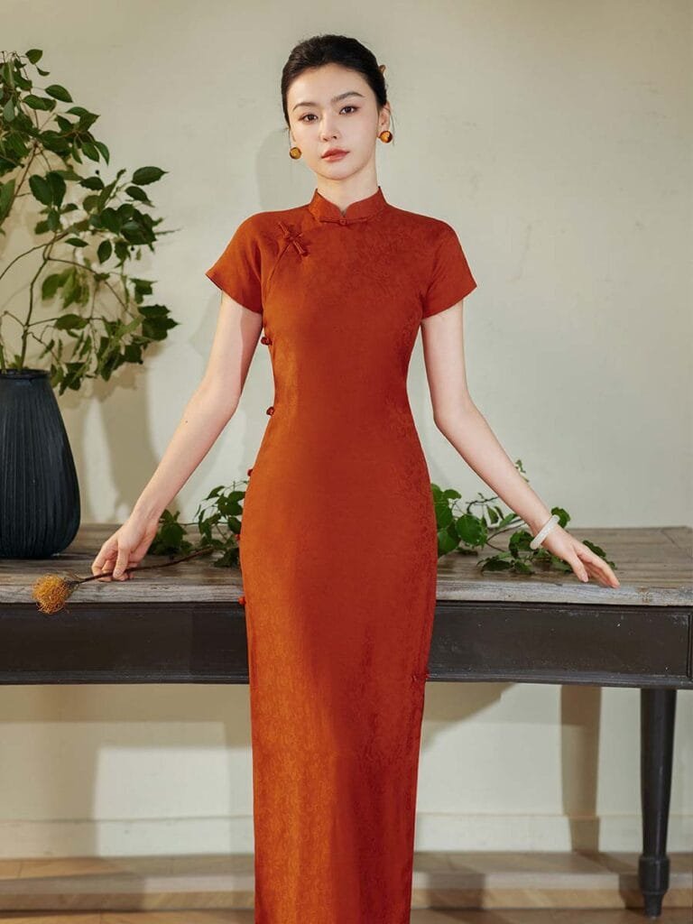 Long Chinese red traditional Qipao dress wedding - eastqipao.com